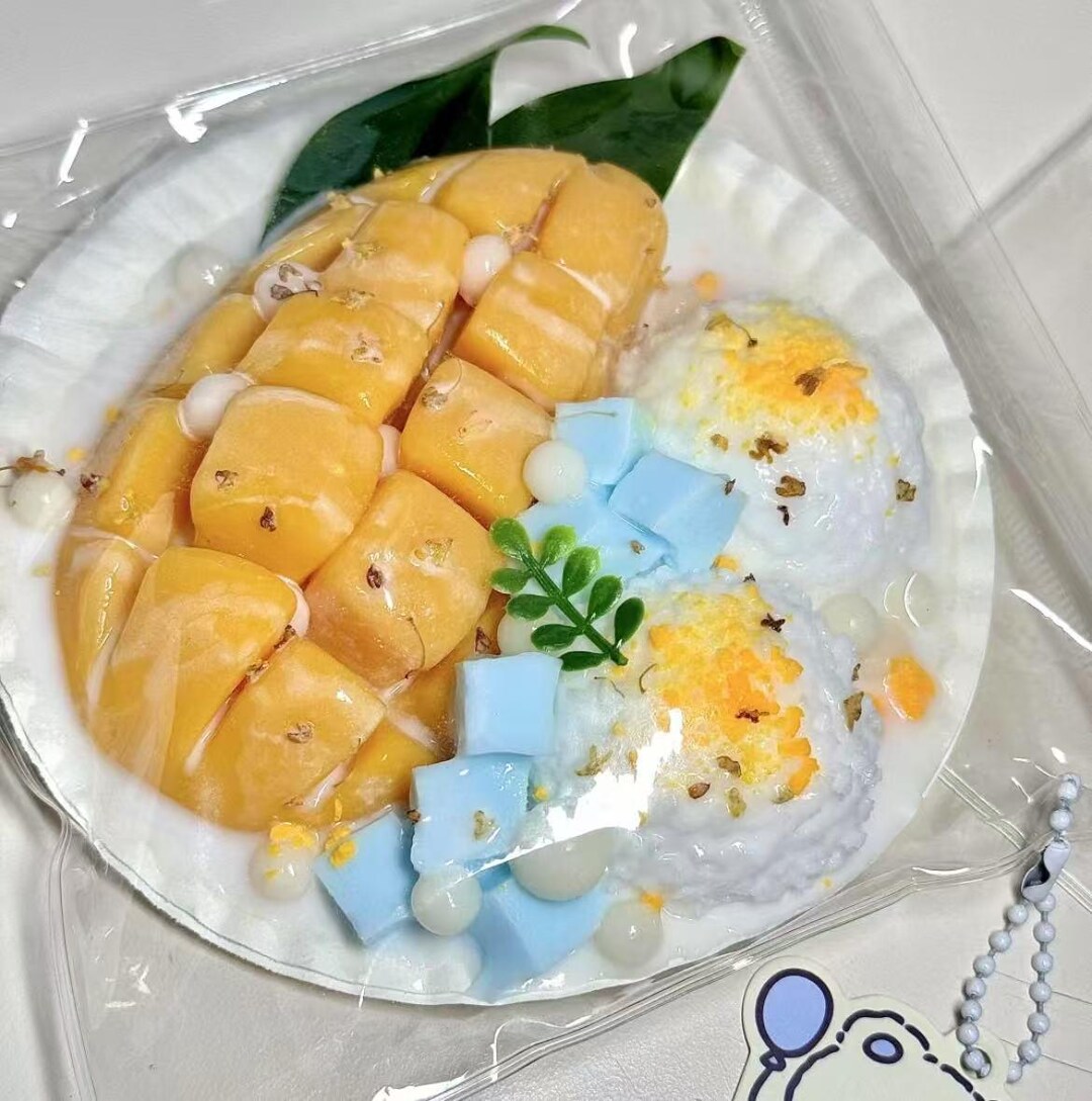 Thai Mango Sticky Rice Squishy–soft&gooey Texture, 3 Sizes With Free ...