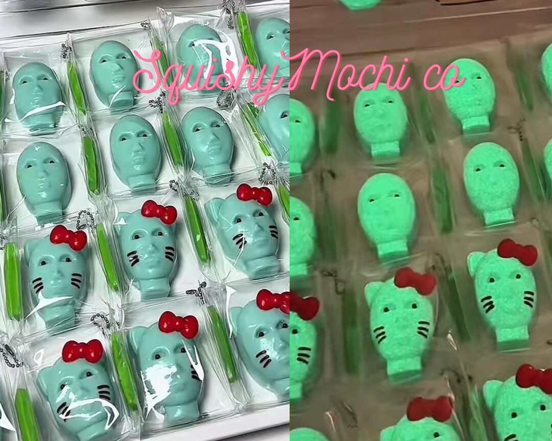 Bald Alien & Bow Alien Squishy – Abstract, Whimsical, and Soft Keychain ...