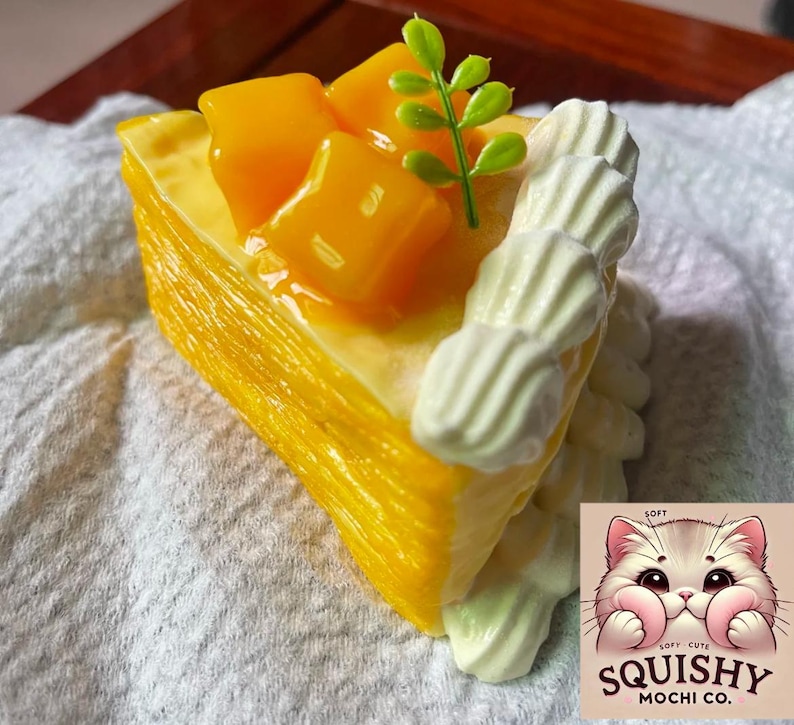 Mango Layers Slice Cake Squishy Stress Reliever - Cute Kawaii Fidget ...