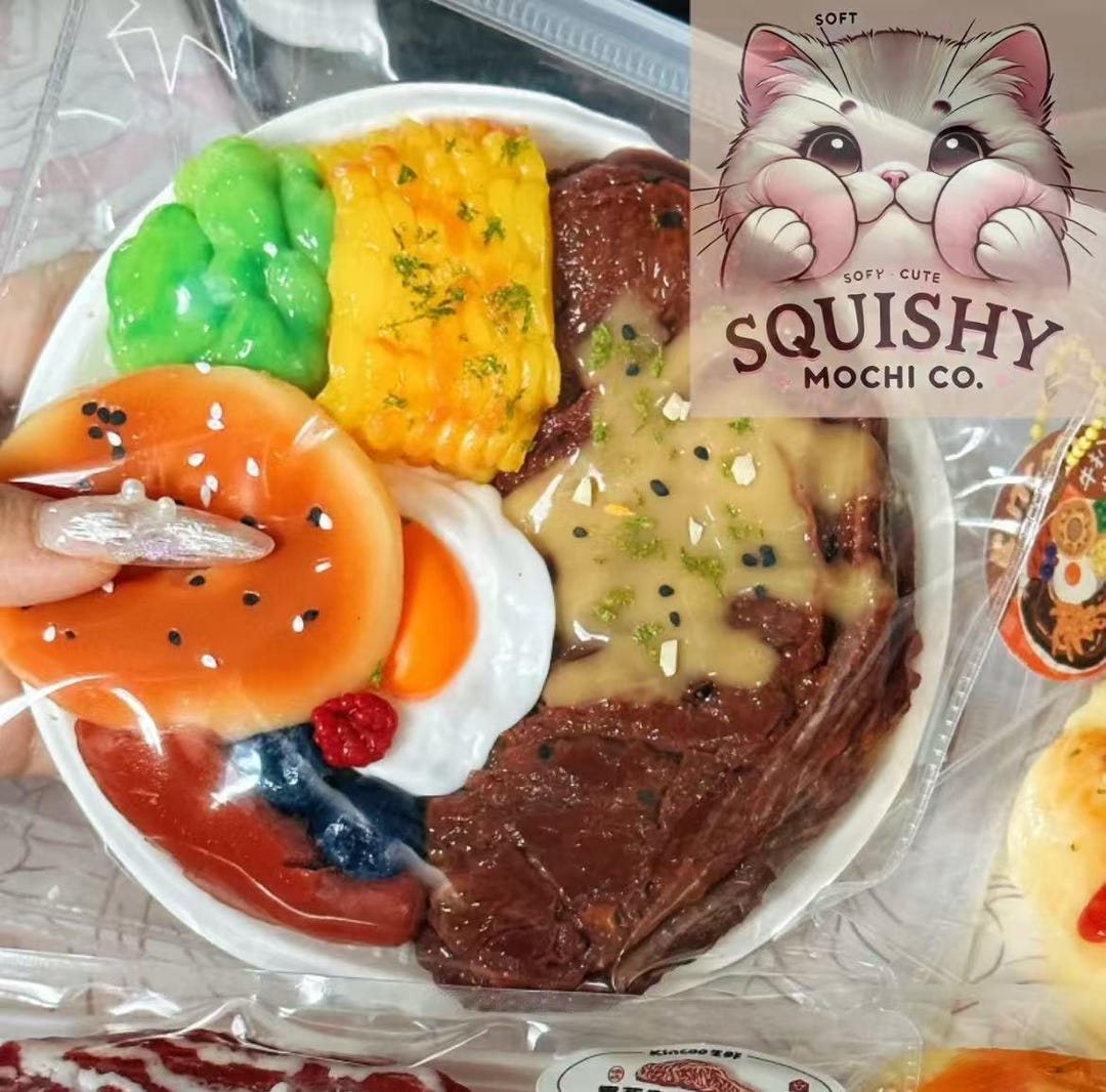 Steak Platter Squishy – Double Layer Steak, Soft Satisfying, 360g ...