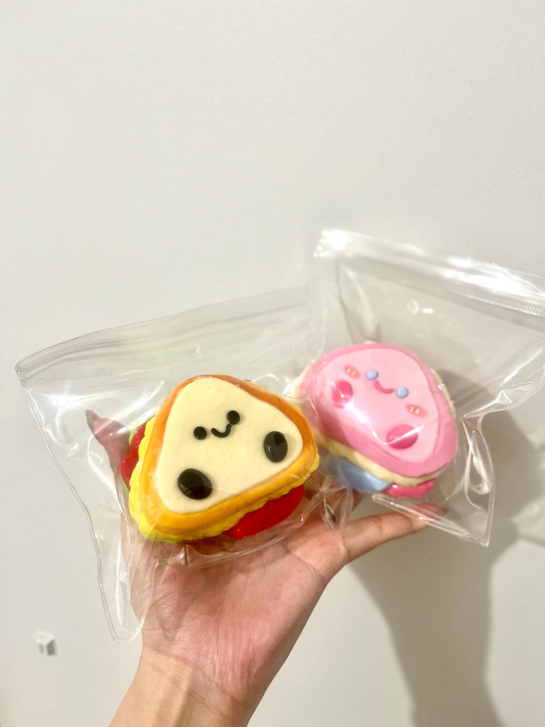 Adorable Six-layer Sandwich Squishy – Shy Expression – Food-grade ...