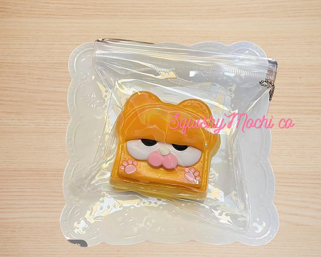 Cute & Funny Cat Toast Squishy – G@rfield Inspired, Perfect for Stress ...