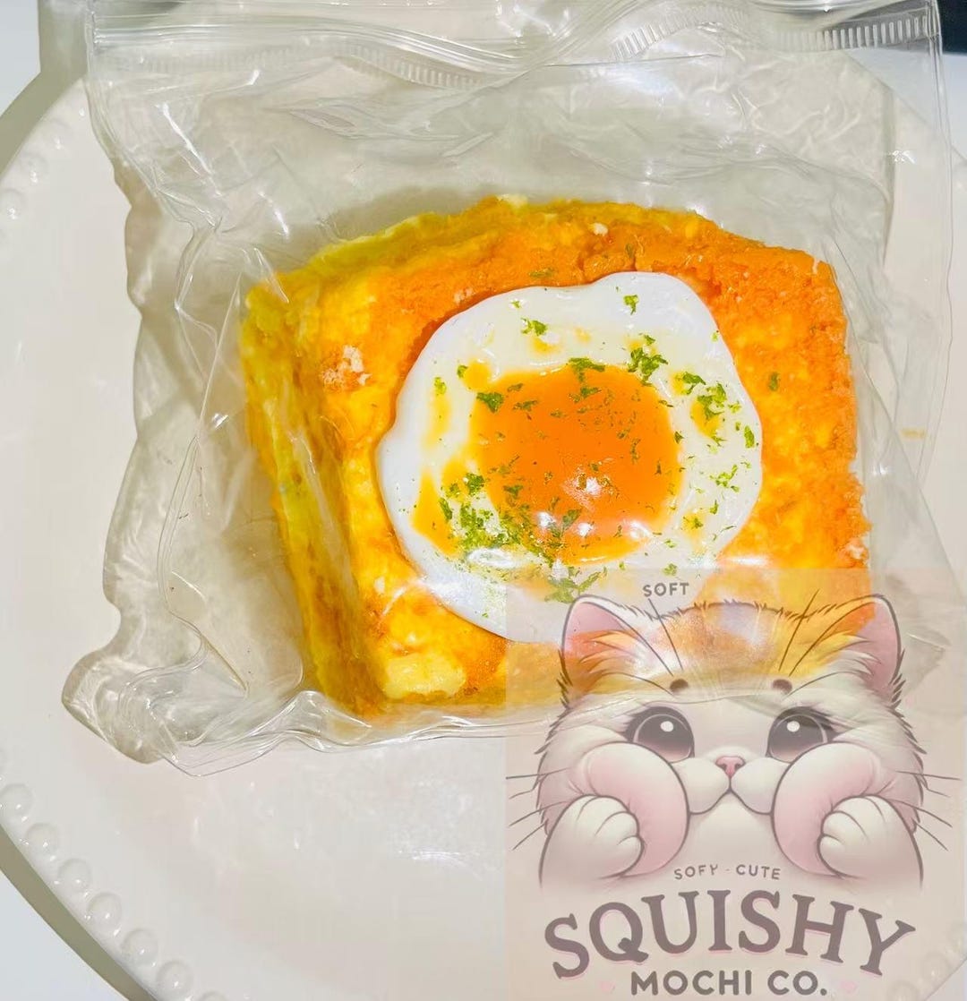 Food Series Squishy – 330g Double-layer Toast With Fried Egg Squishy ...