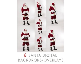 Santa with Chair Santa Backdrop Christmas PNG For | Etsy