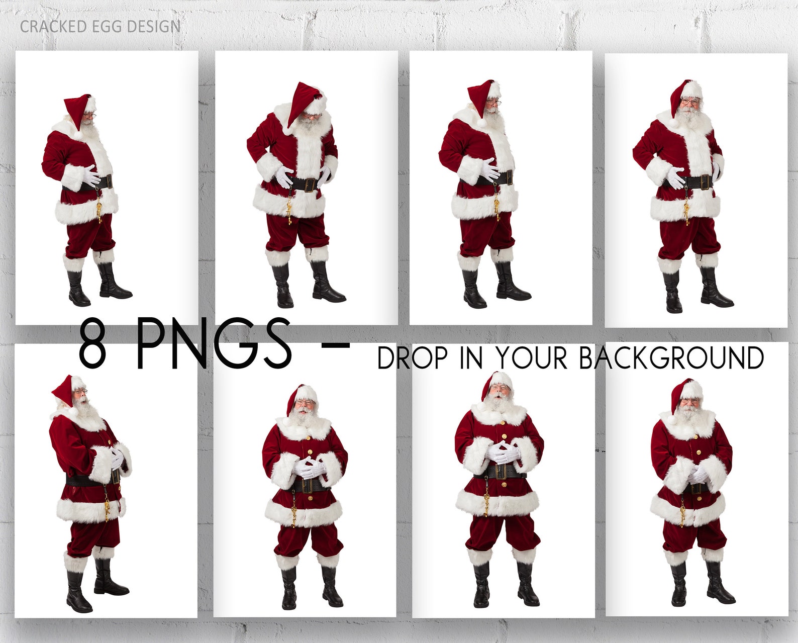 Santa PNGS Digital Backdrops Drop Santa Into Your Christmas | Etsy