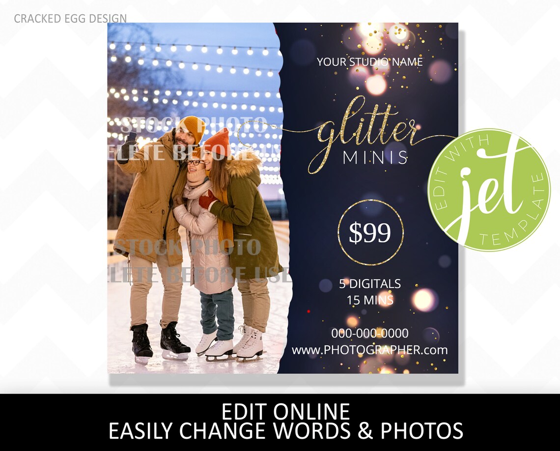 Glitter Mini Session Template Edit Instantly Online From Your | Etsy