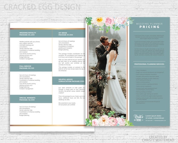 Wedding Planner Pricing List Price List Pricing Guide Etsy