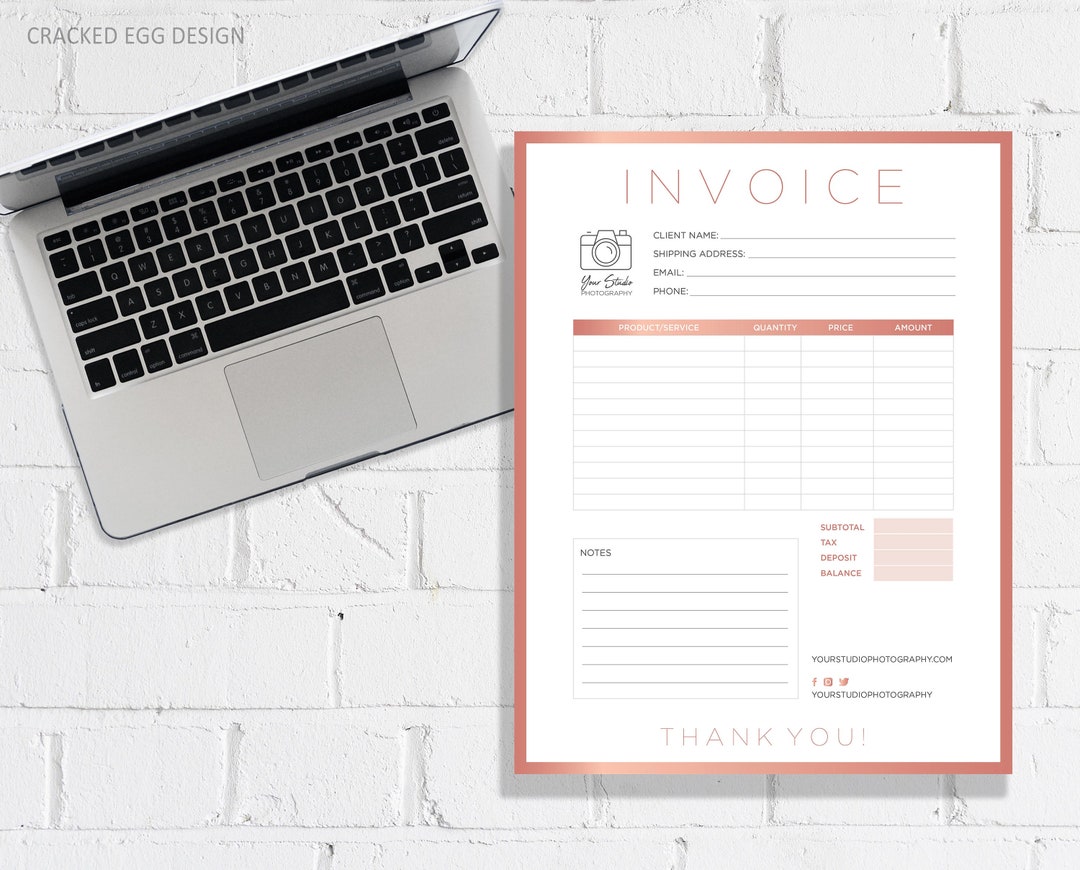 Cute and Fun Invoice Template Add Your Logo Great for - Etsy