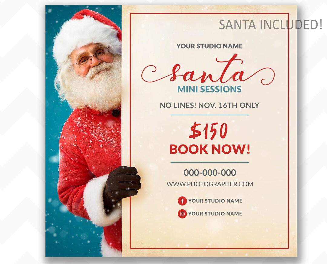 Classic Santa Mini Session Template, Write in Your Package Information ...