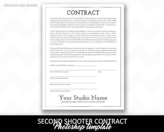Second Shooter Contract Instant Download for Photographers. - Etsy