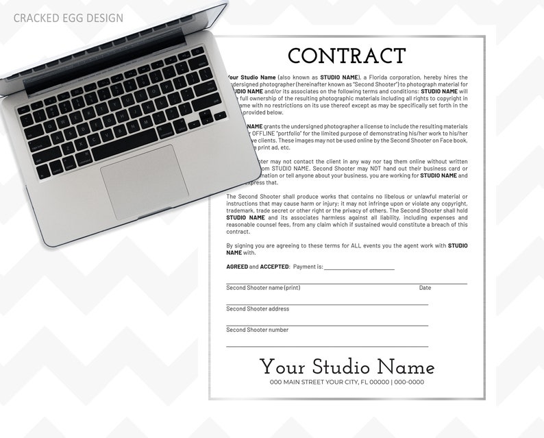 Wedding Photographer Second Shooter Contract for 2nd Shooter - Etsy