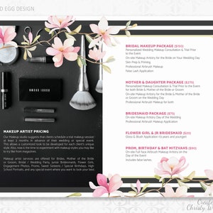 Makeup Artist Brochure or Photographer Pricing Sheet Sephora - Etsy