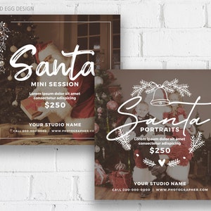 Santa Mini Session Template, Instagram Ad, Square Template, Overlay ...