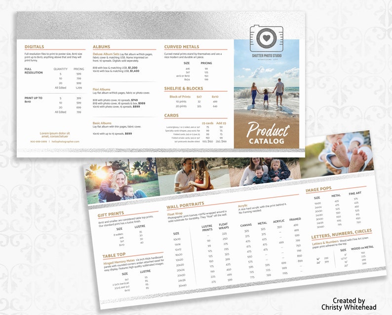Product Pricing Brochure Photographer Pricing 4x8 Prodpi FOIL - Etsy ...
