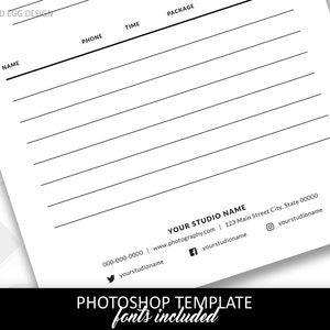 Mini session sign up form for photographers sign up sheet | Etsy