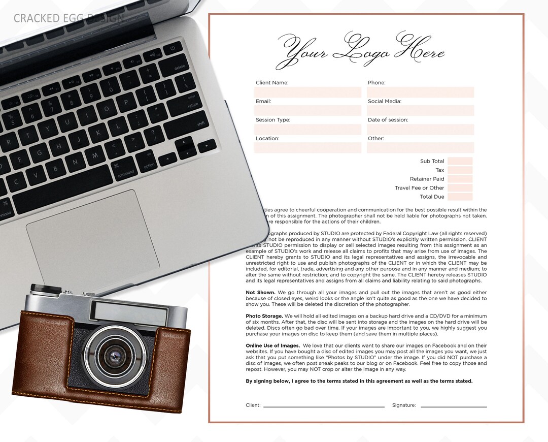Photographer Contract, Package Info, Invoice, Release Form, Model ...
