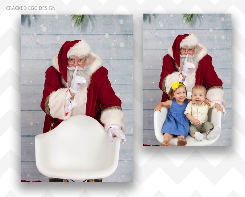 Santa With White Chair, Wood Backdrop, Simple Digital Backdrop, Shhhh ...