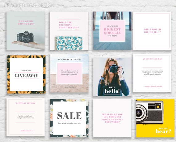 Photographer Template Social Media Templates 12 Instagram - Etsy