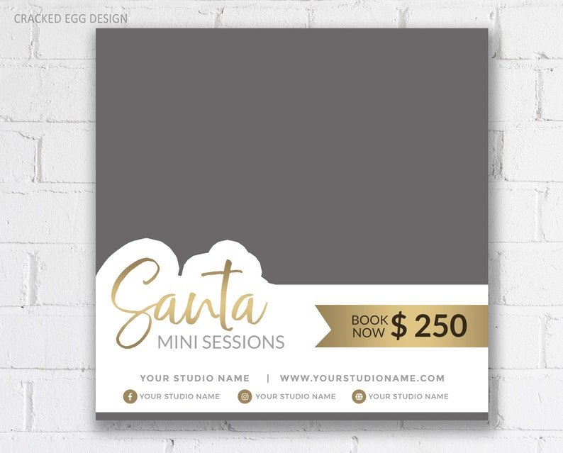 Santa Mini Sessions Template WITH SANTA Graphic, Photoshop Template ...