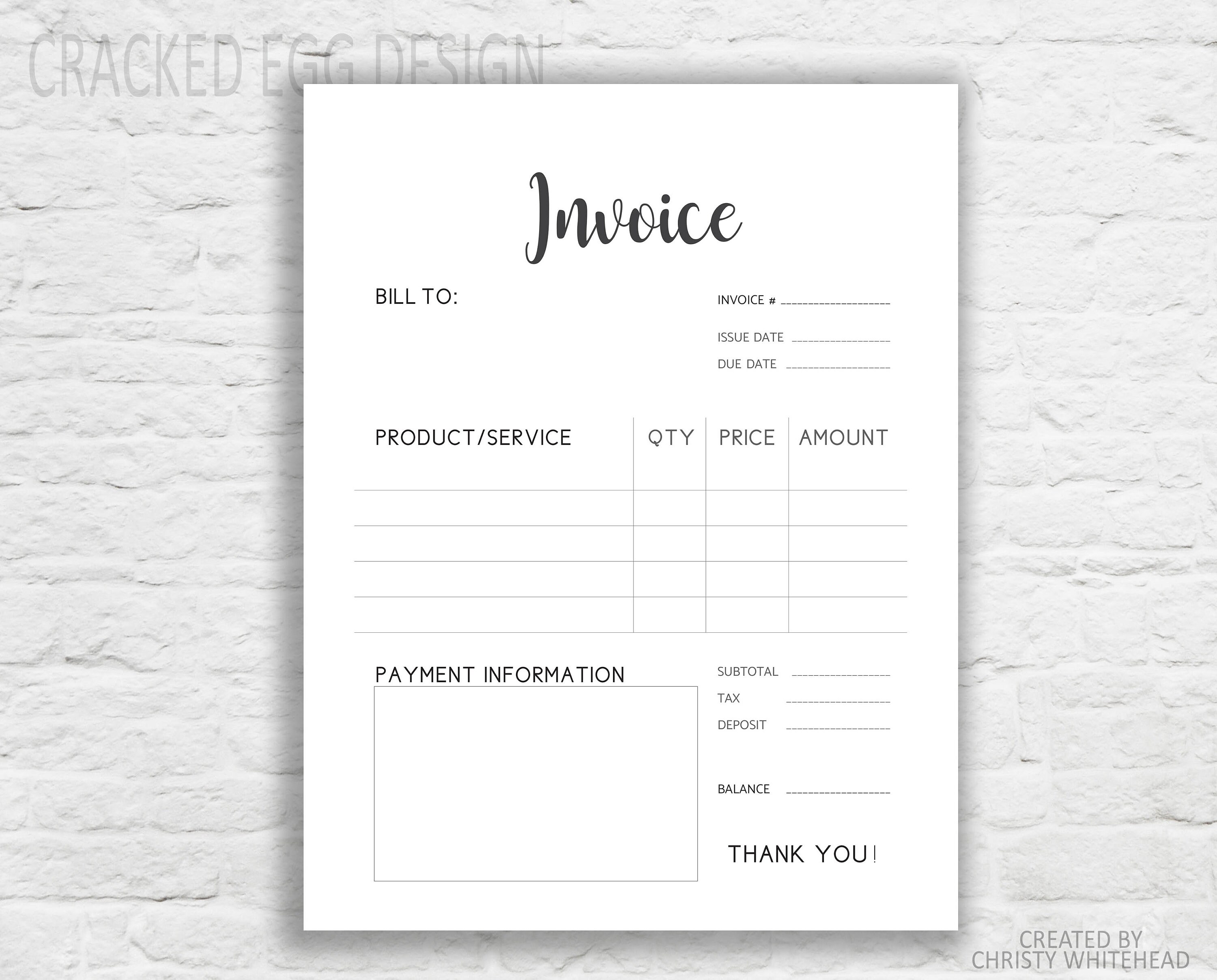 Invoice Templates Printable Invoice Invoice Form Creative Etsy Australia Invoice Templates Printable Invoice Invoice Form Creative Etsy Australia