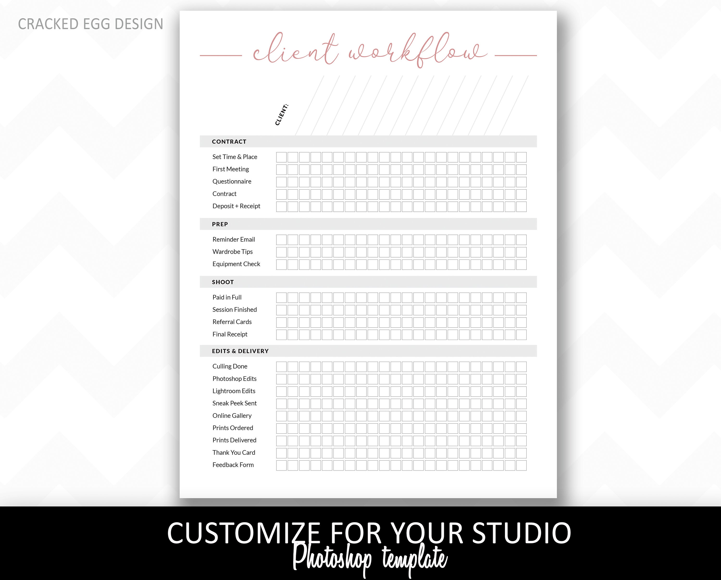 Client Workflow Chart for Photographers Keep Track of Your - Etsy