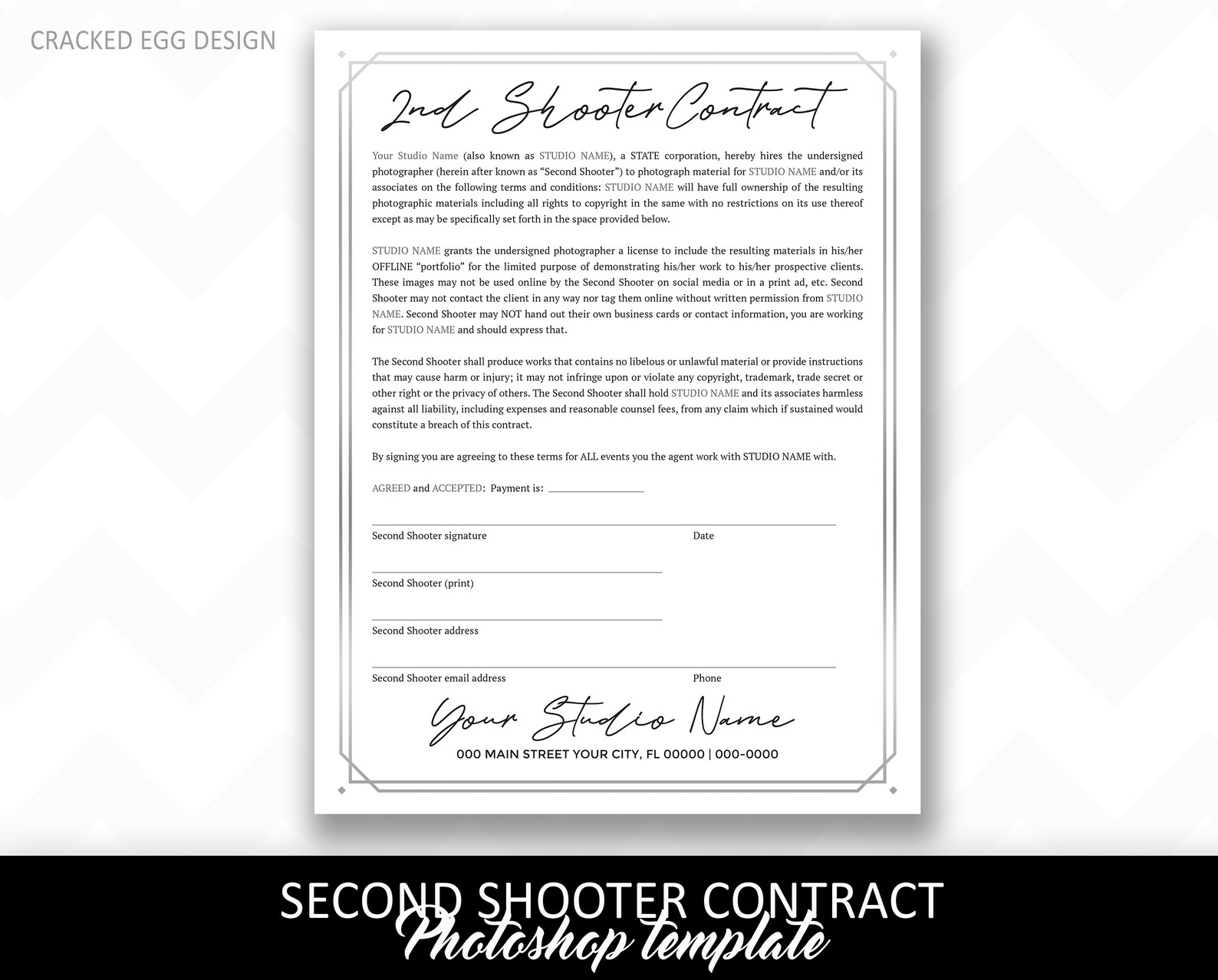 Second Shooter Contract Pay Rates Details for | Etsy