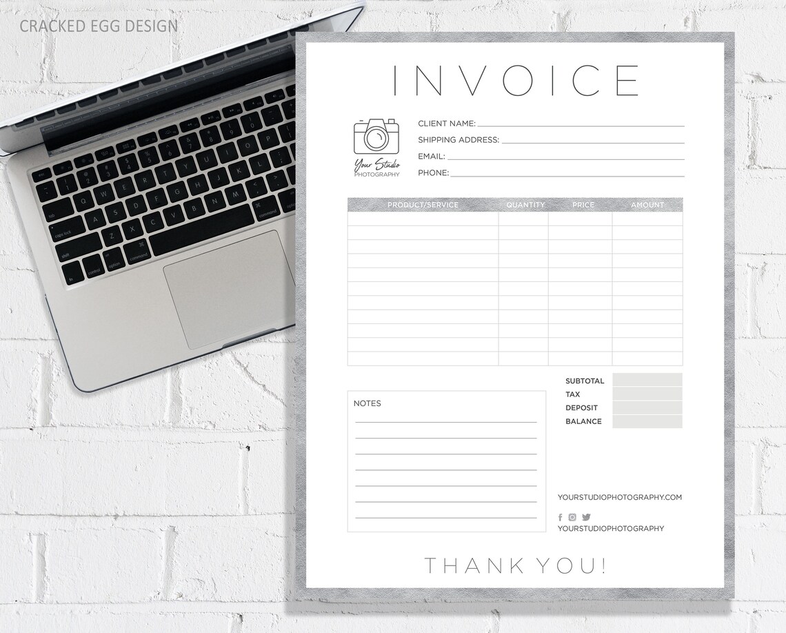 Cute and Fun Invoice Template Add Your Logo Great for - Etsy