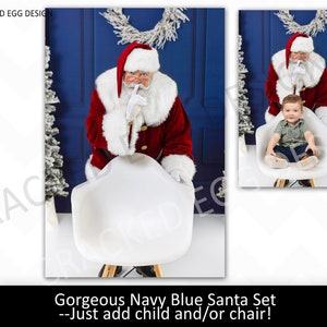 Santa With White Chair, Wood Backdrop, Simple Digital Backdrop, Shhhh ...
