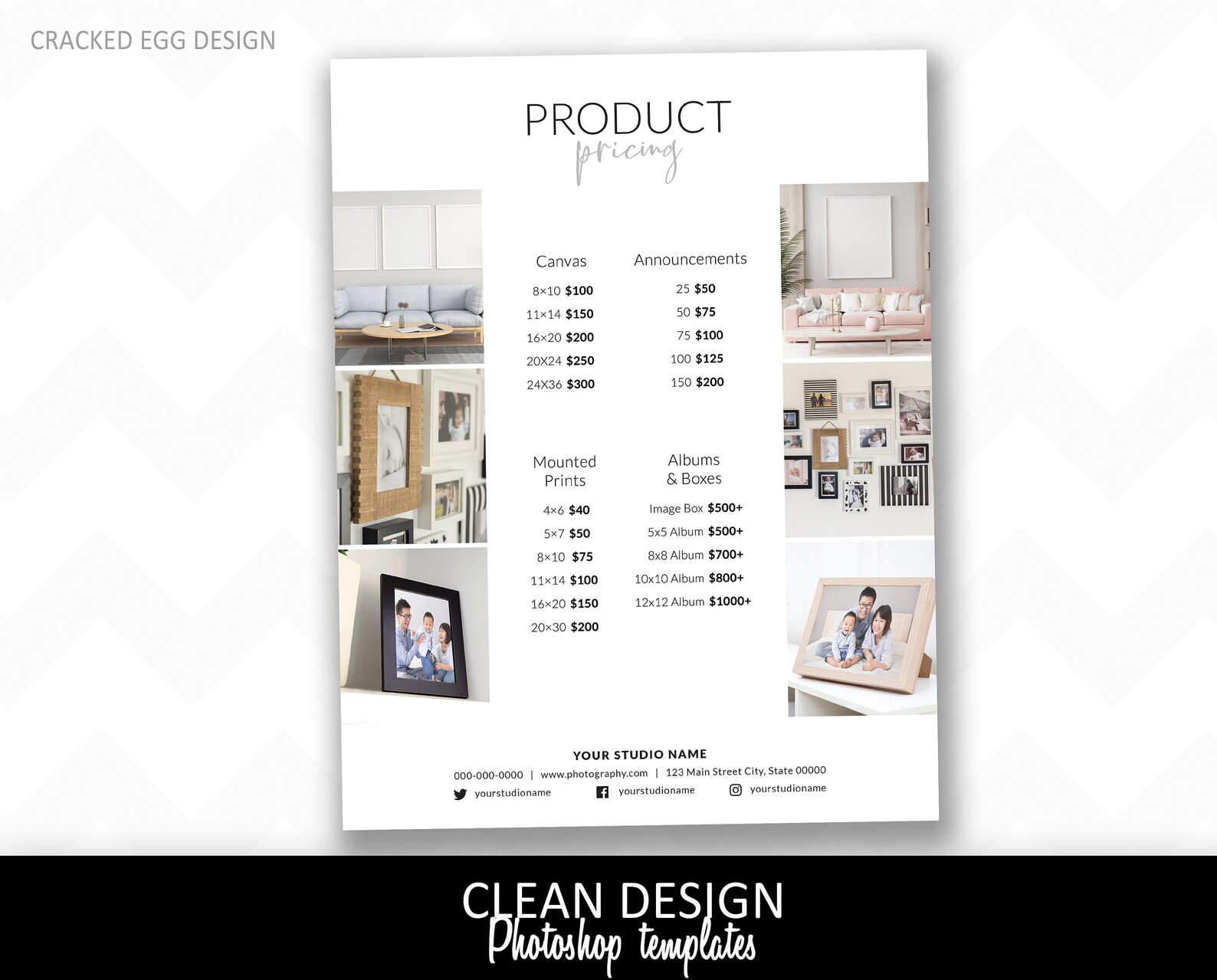 Simple and Clean Product Pricing Sheet Template for Photoshop - Etsy
