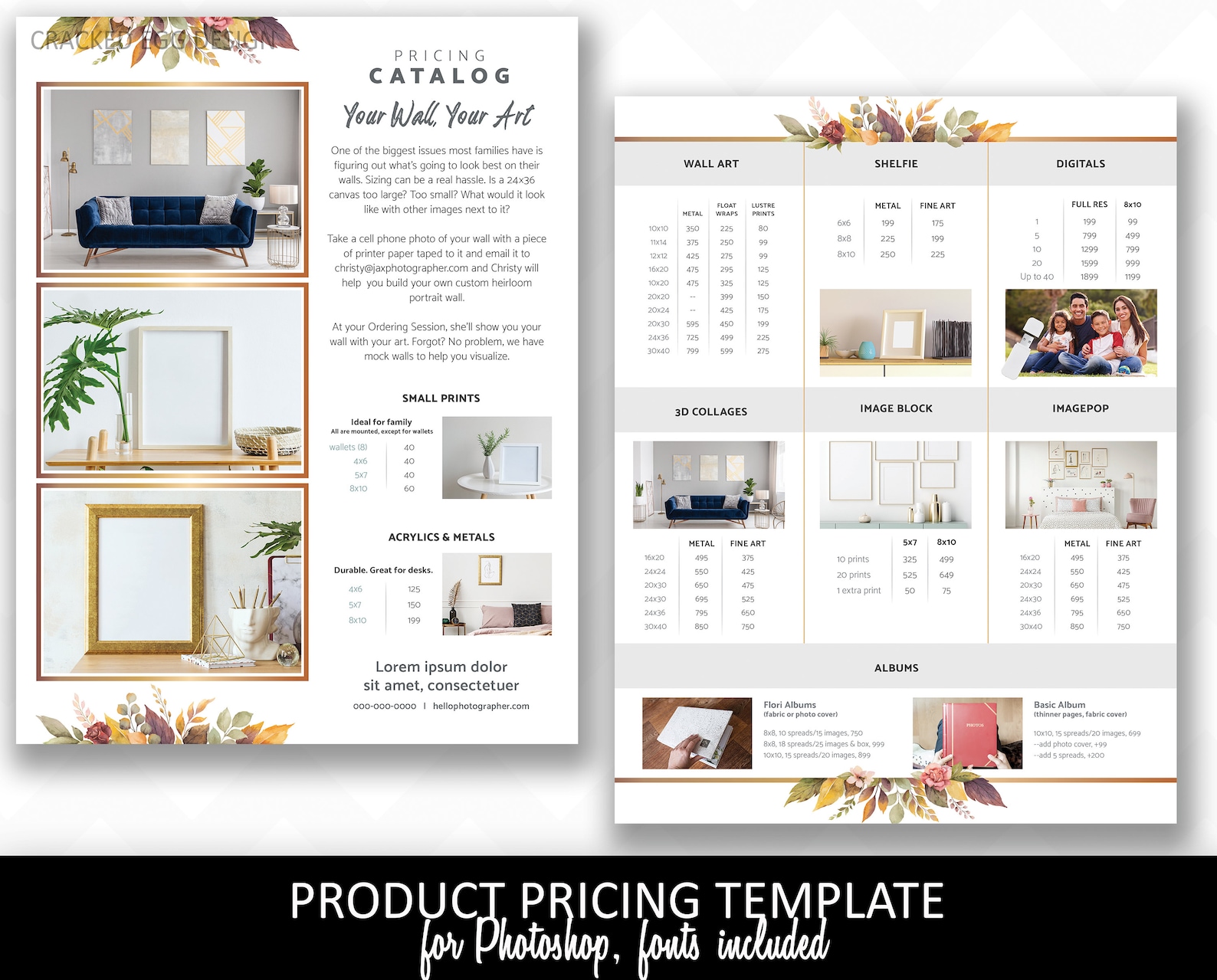 Wall Art Product Pricing Guide Template for Photographers - Etsy