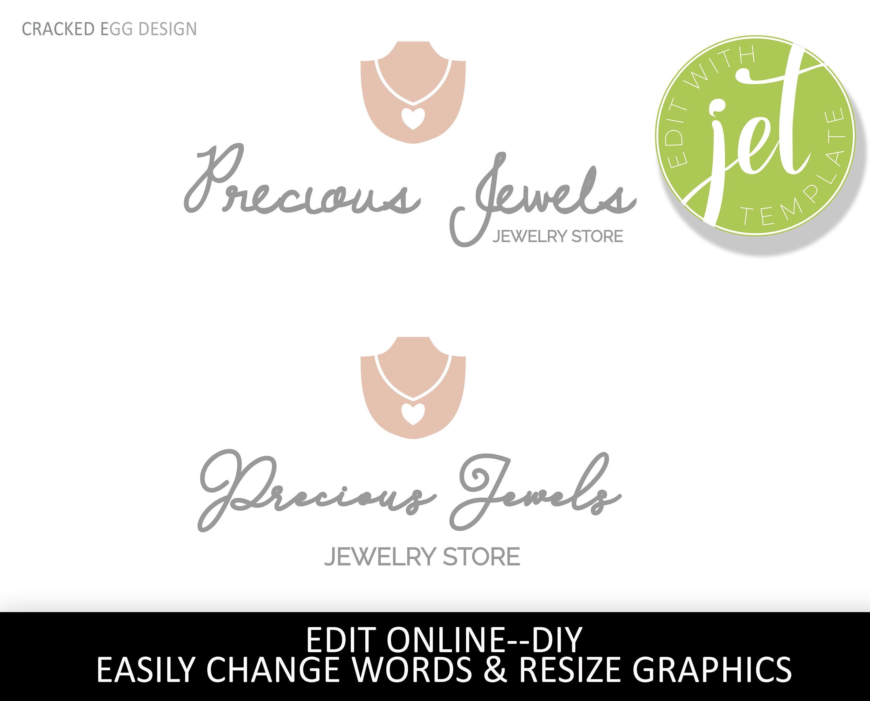 Jewelry Logo DIY LOGO Jewelry Store Boutique Logo Heart | Etsy