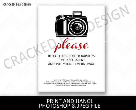 Photography Studio Sign No Cameras Allowed Customize in - Etsy