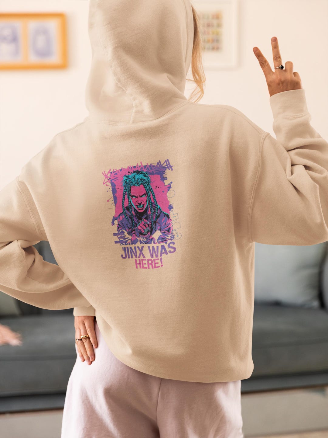 Jinx Was Here Hoodie Unisex Heavy Blend Sweatshirt, Cozy Streetwear ...