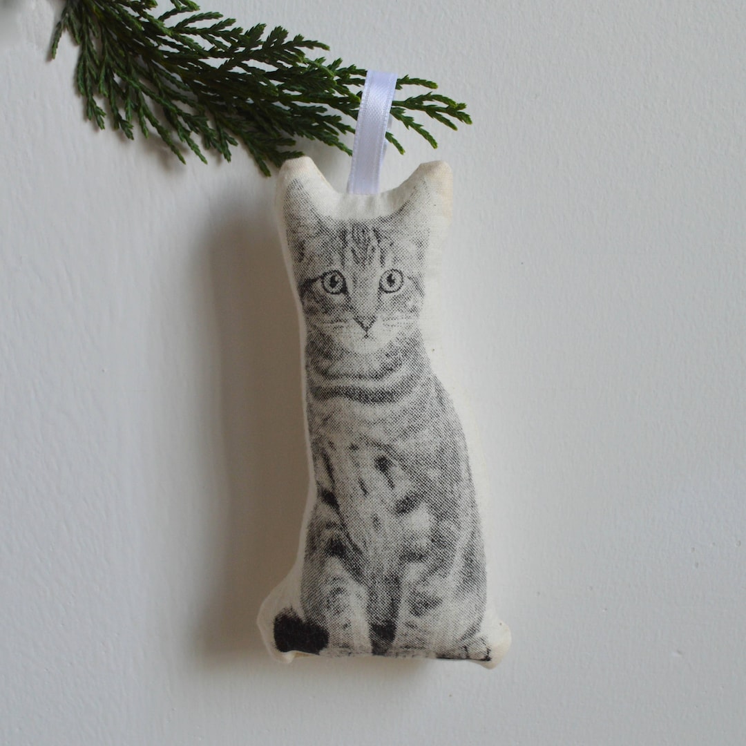 Silkscreen Cat Ornament - Etsy