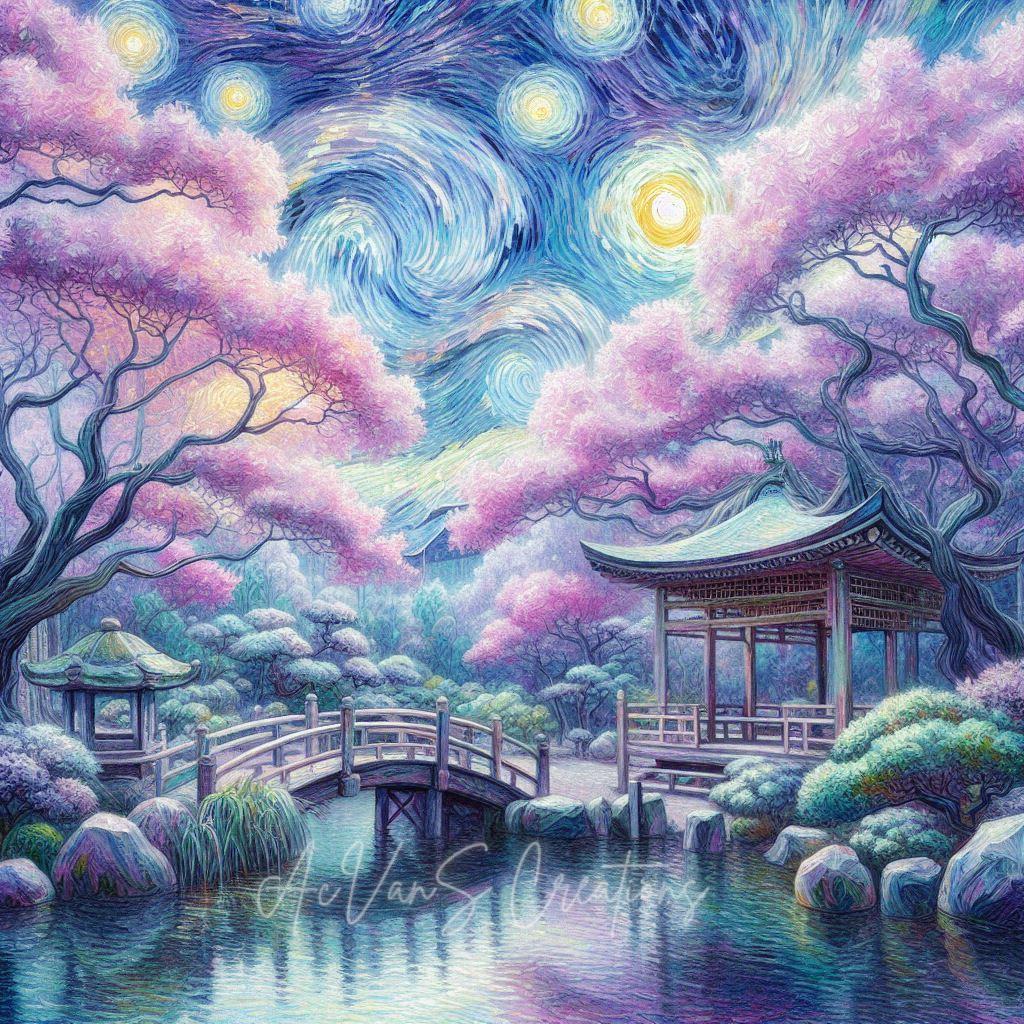 Japanese Starry Night Fantasy - Etsy