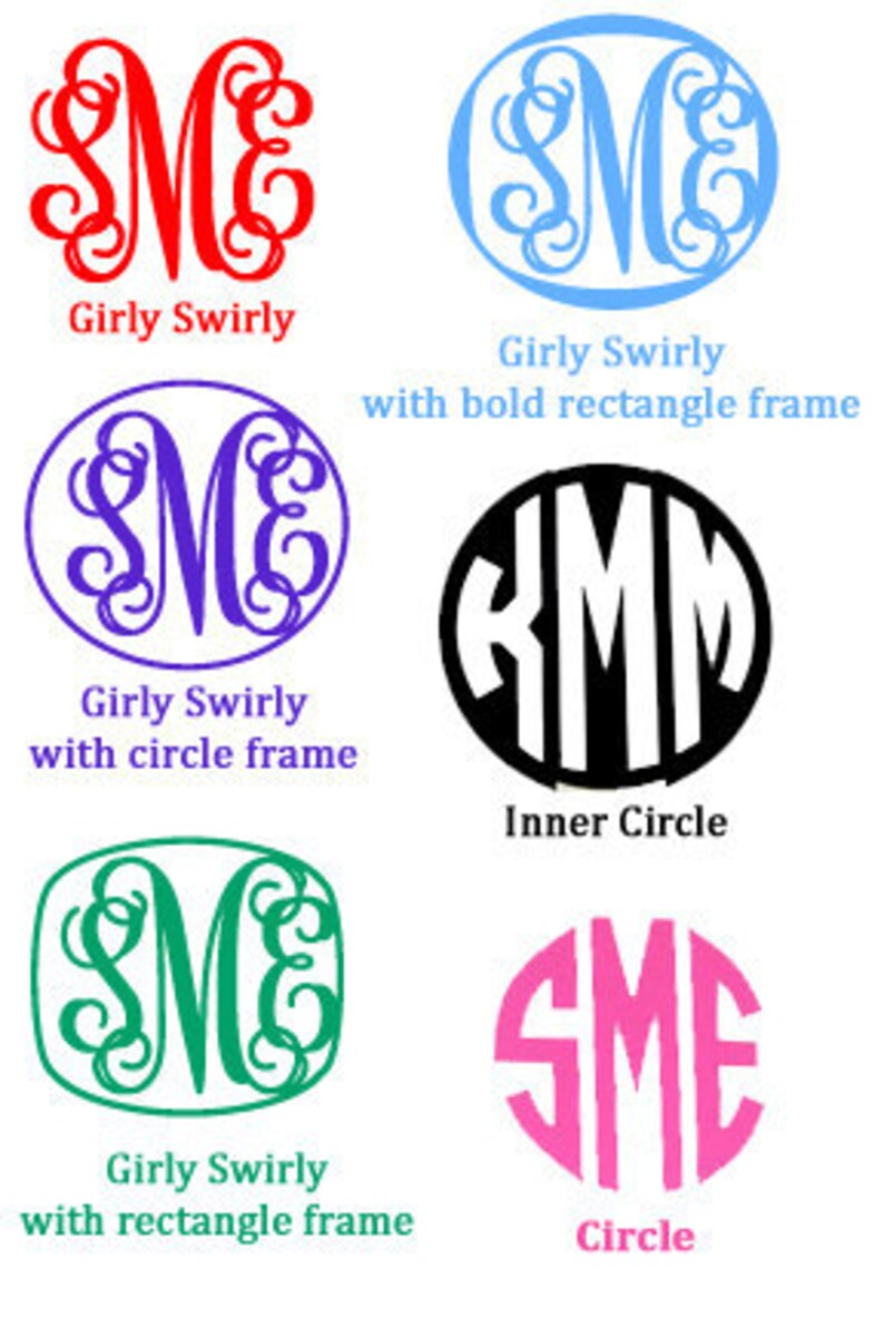 Vinyl Monogram Decal - 4 Inch - Etsy