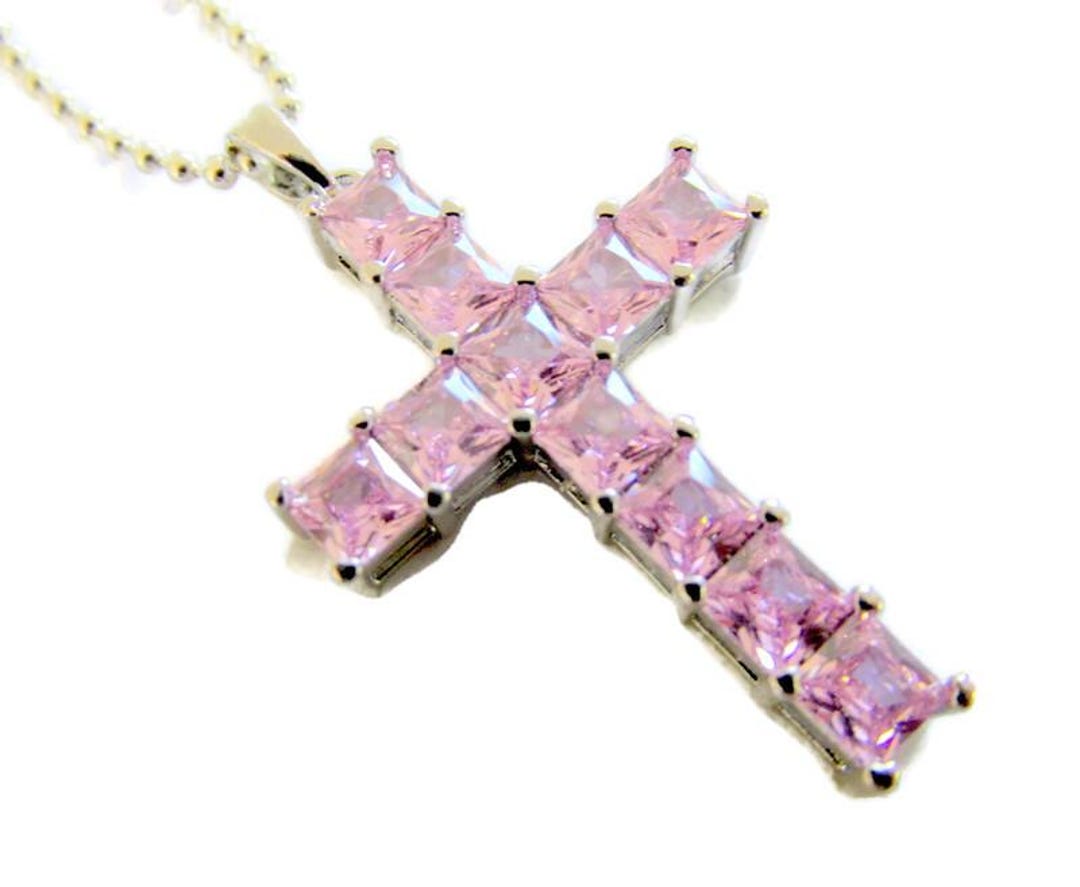 Crystal Cross Pendant, Crystal Cross Necklace, Religious Gift, Gift for ...