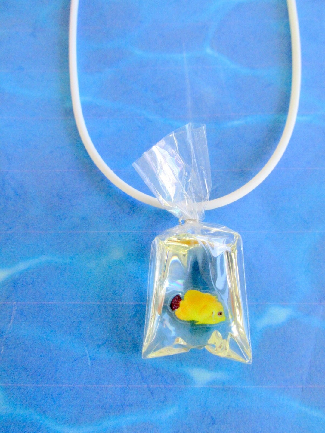 Fish in a Bag Necklace, Bag of Fish Jewelry, Novelty Necklace, Ocean ...