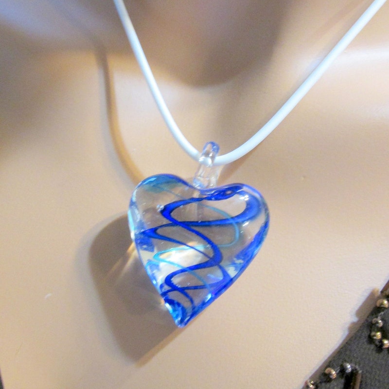 Glass Heart Pendant - Etsy