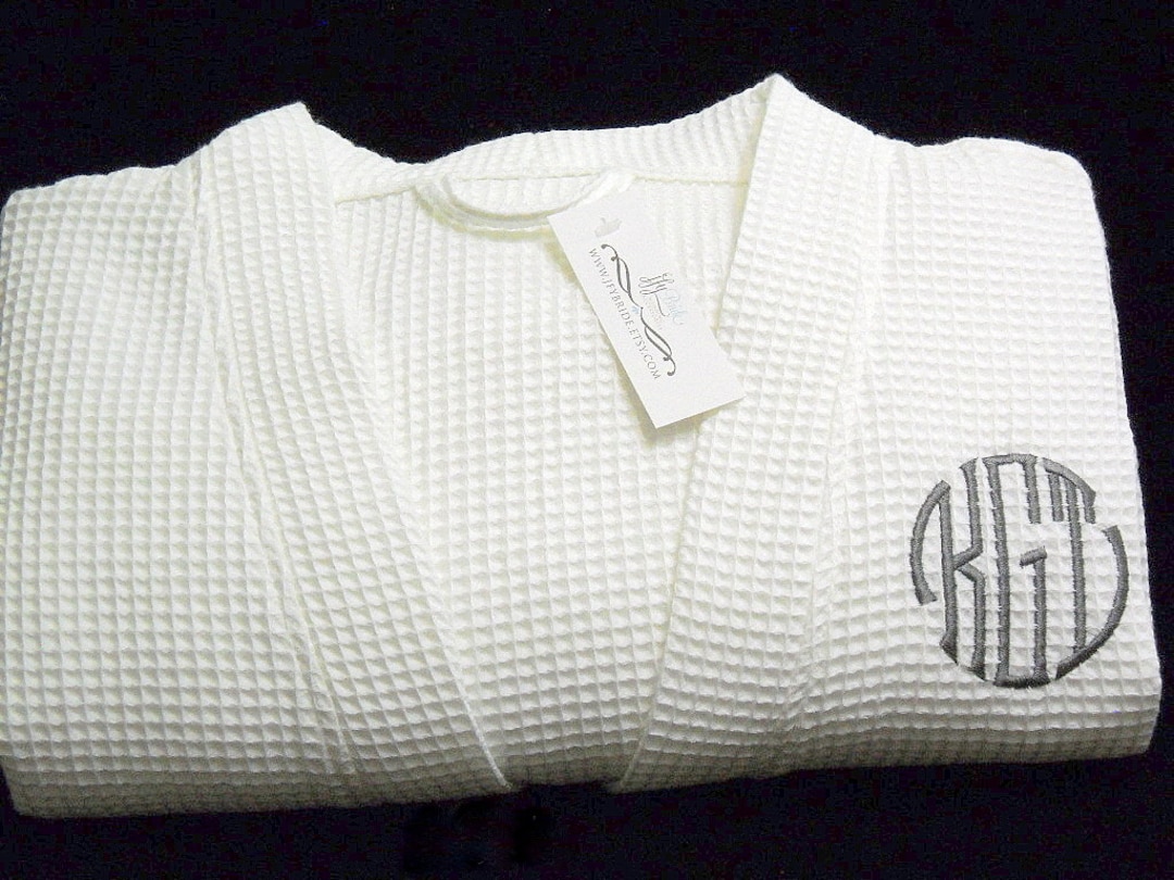 Monogrammed Robe, Waffle Weave Robe, Personalized Robe, Cotton ...