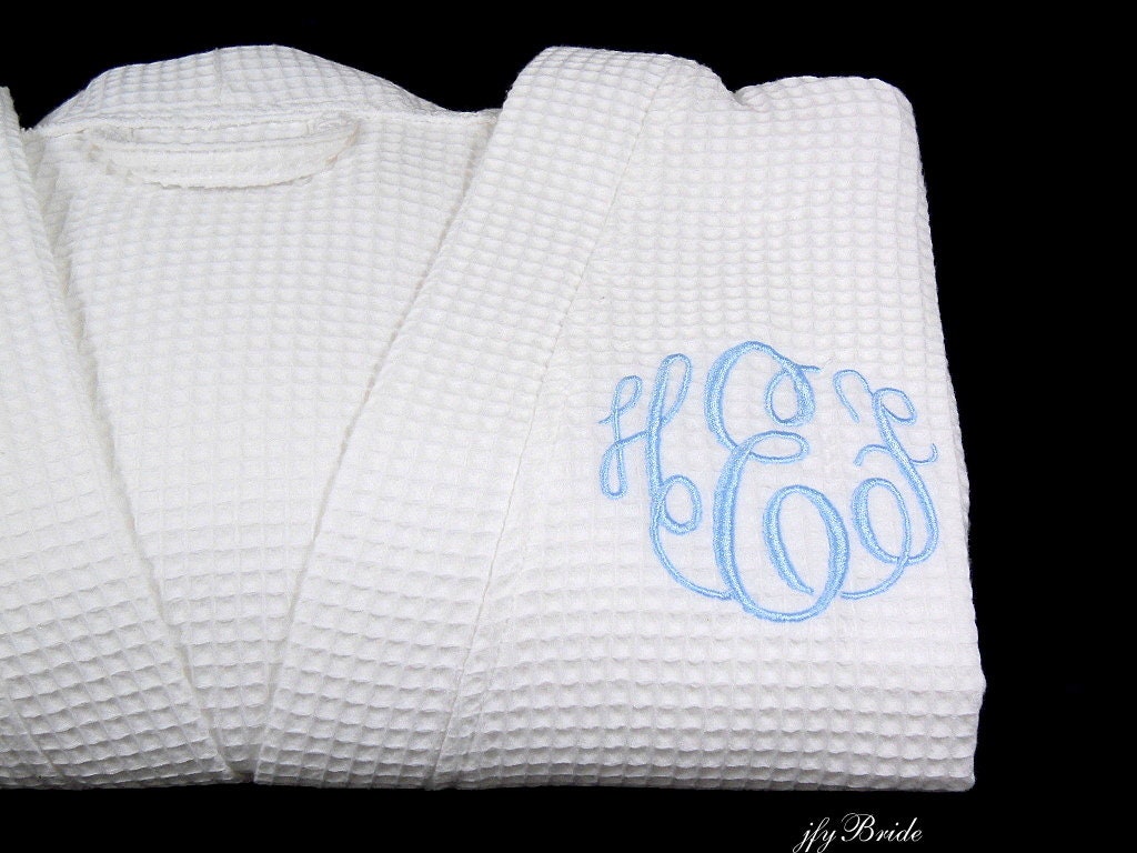 Personalized cotton robe Monogrammed waffle weave bathrobe | Etsy