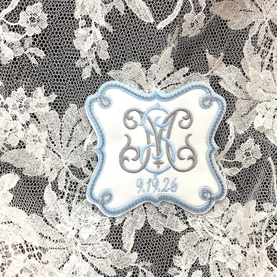 Monogram Wedding Dress Label, Something Blue Bridal Gift - Etsy