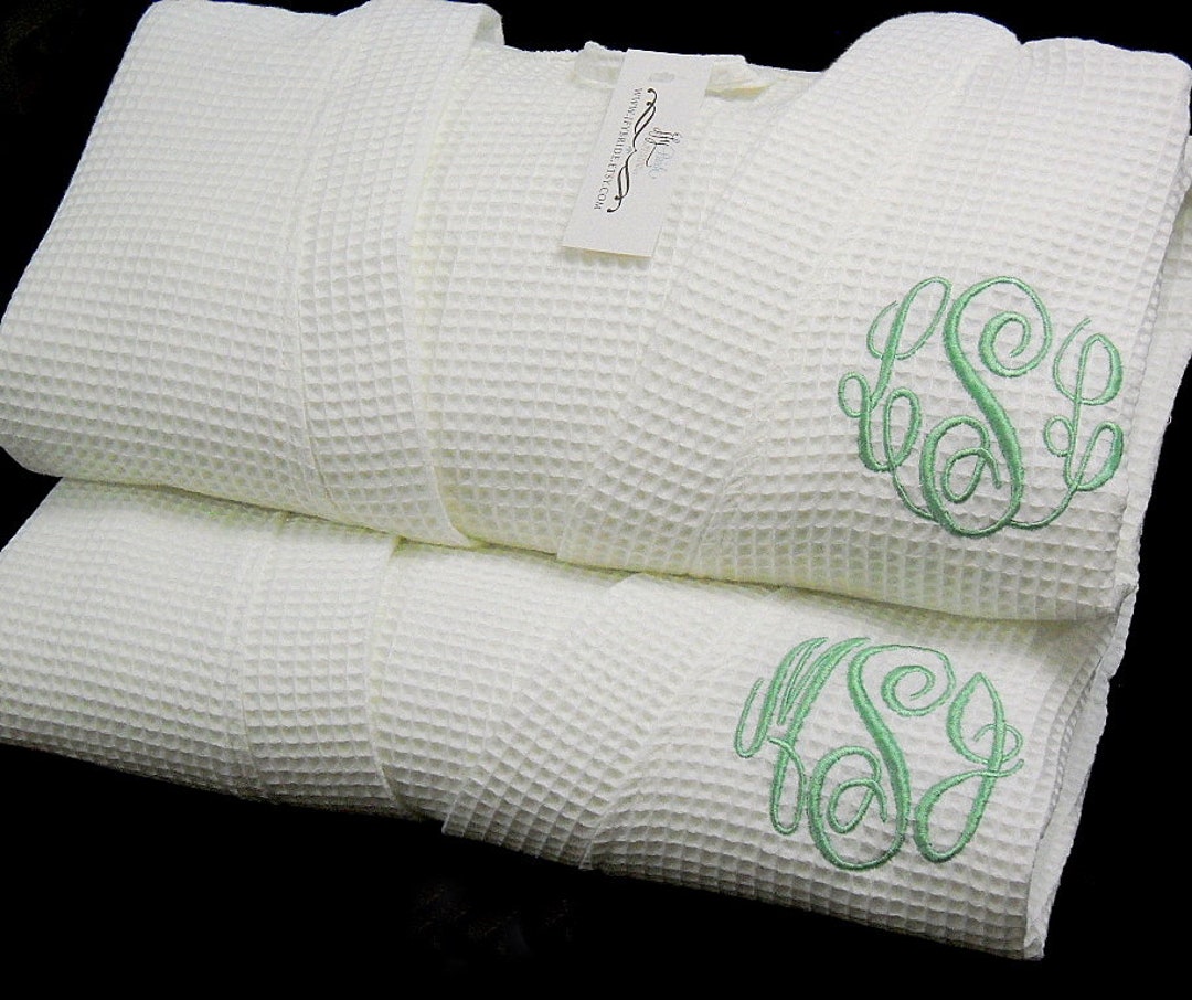 Personalized Couples Waffle Weave Robes: Monogrammed Anniversary Gift ...