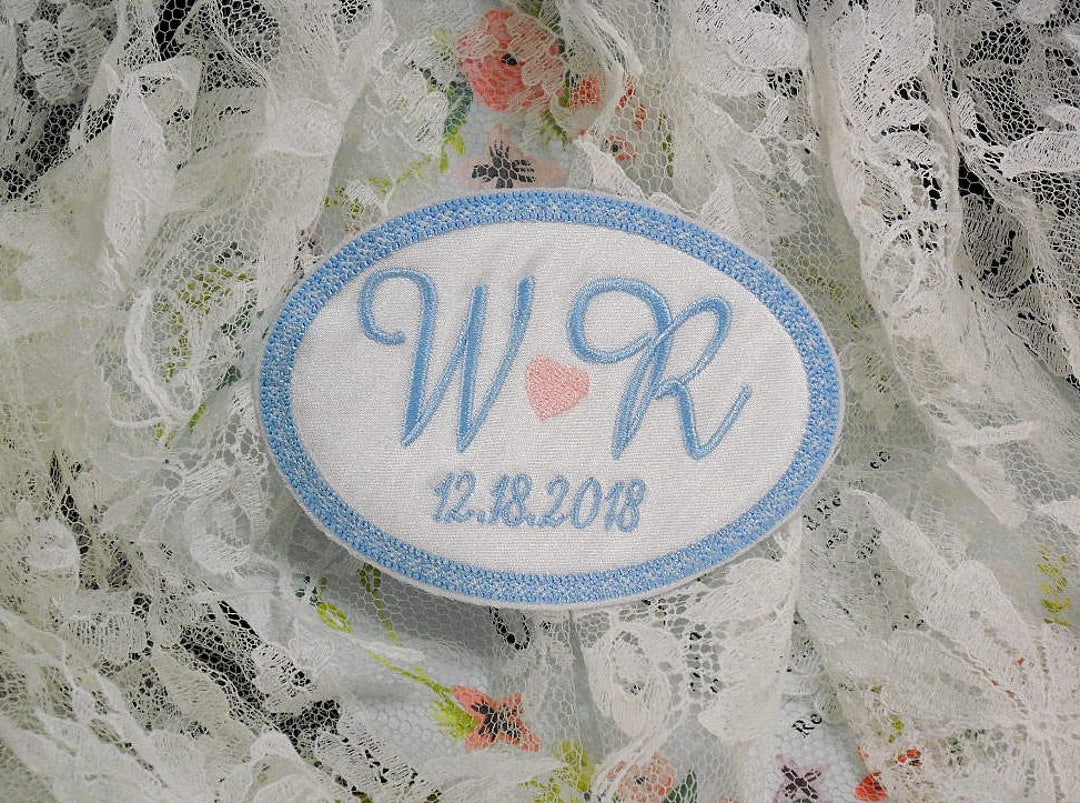 Something Blue Wedding Gown Label: Embroidered Bridal Patch - Etsy