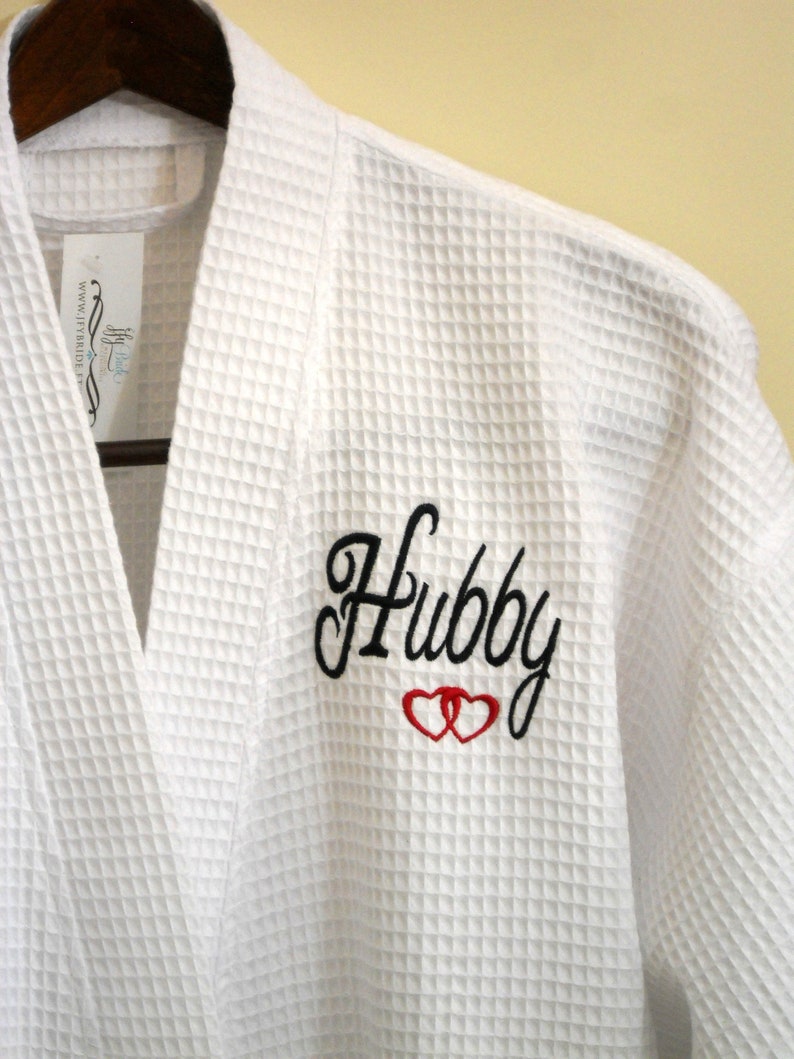 Monogrammed Hubby Robe Waffle Weave Robe Personalized Robe - Etsy