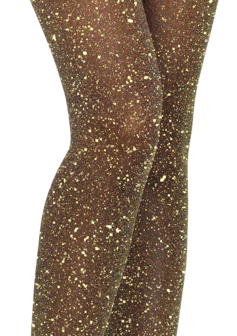 Glitter Shimmer Tights Black With Gold Sparkle Pantyhose Etsy