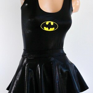 Sugarpuss DARK BAT HERO Set, Metallic Bodysuit With Patch, Mini Circle ...