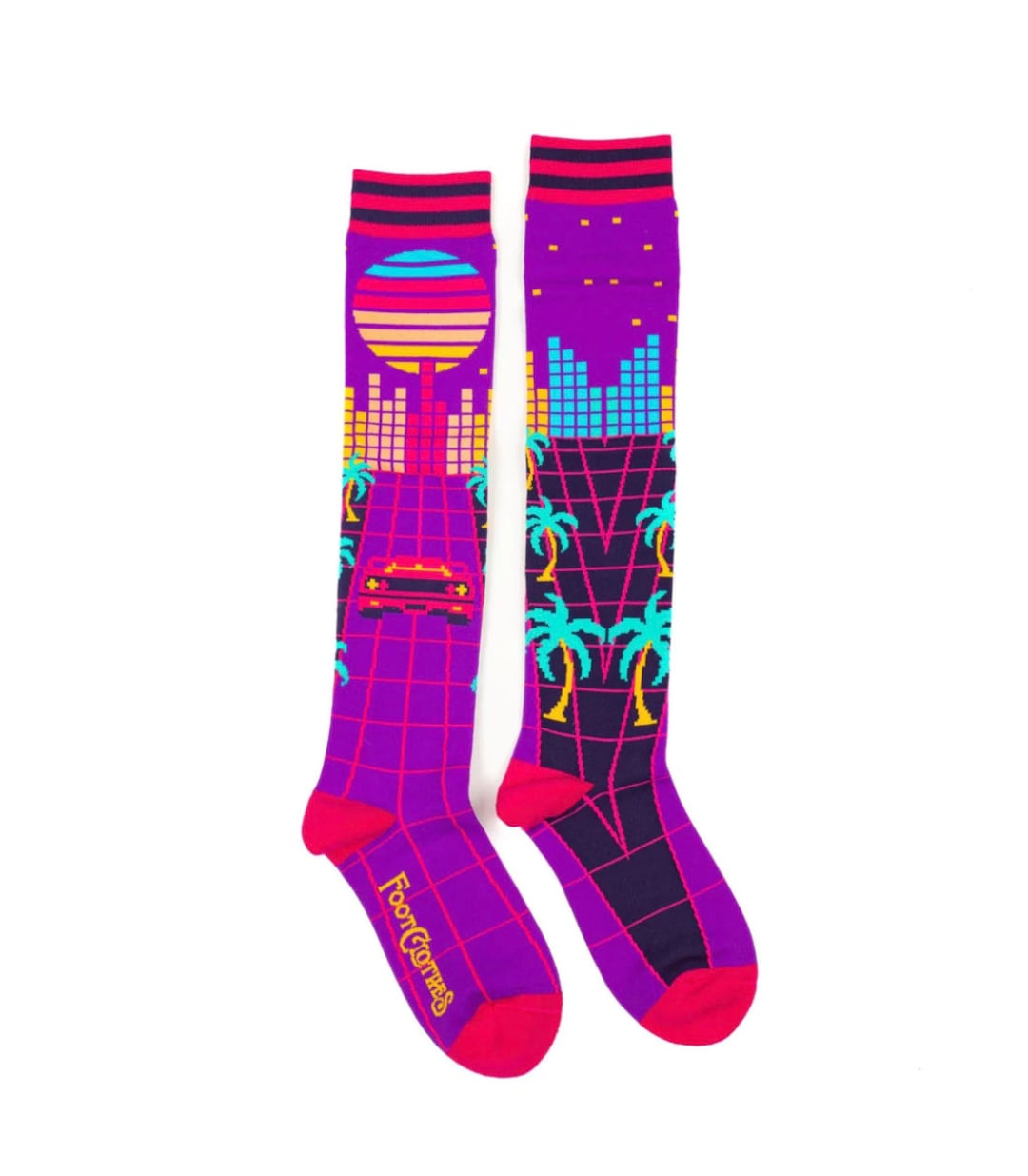 80s SOCKS MIAMI HIGHWAY Retro Socks Knee High Athletic - Etsy