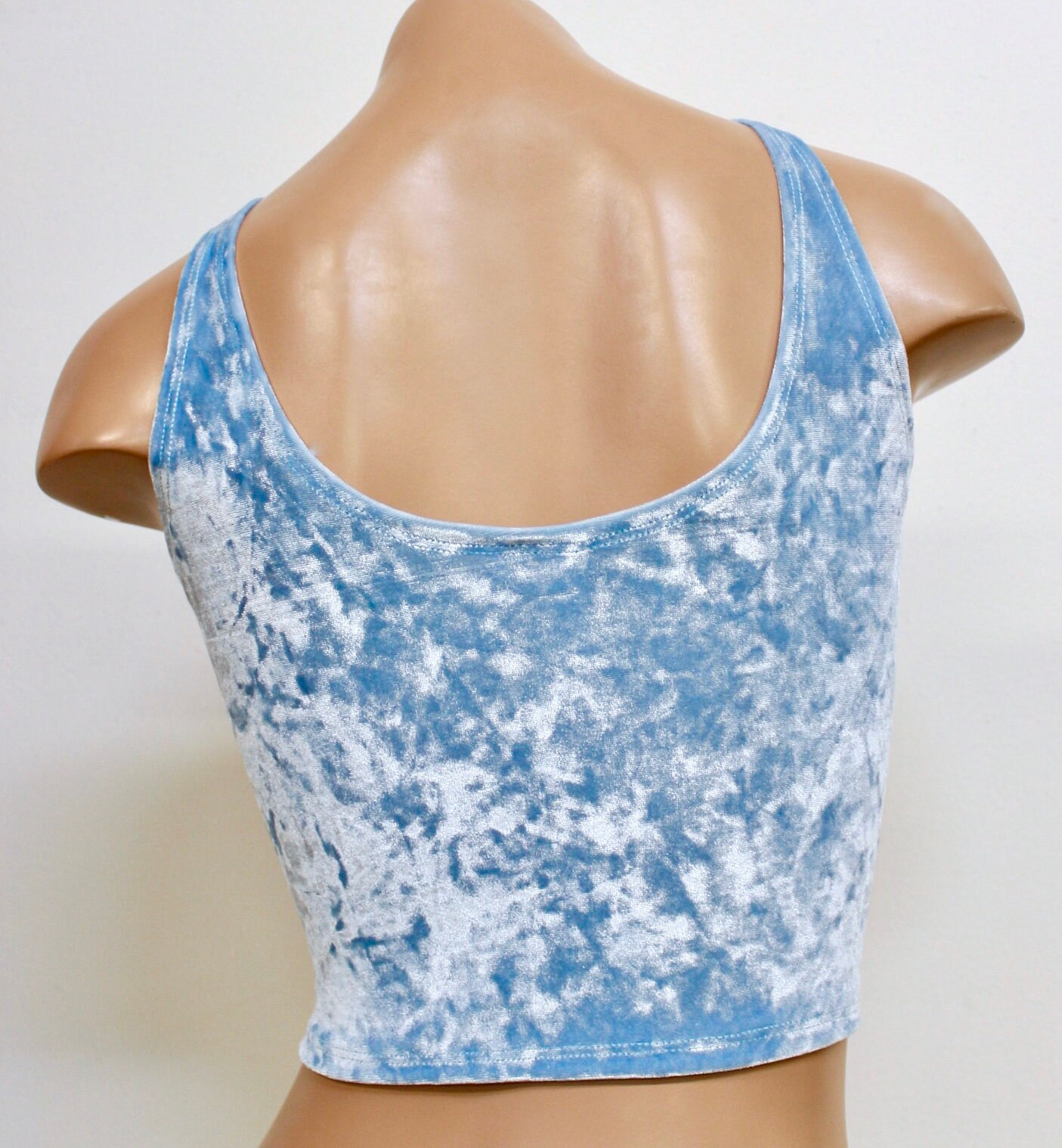 Sugarpuss VELVET CROP TANK Baby Blue Crushed Velvet Cropped | Etsy