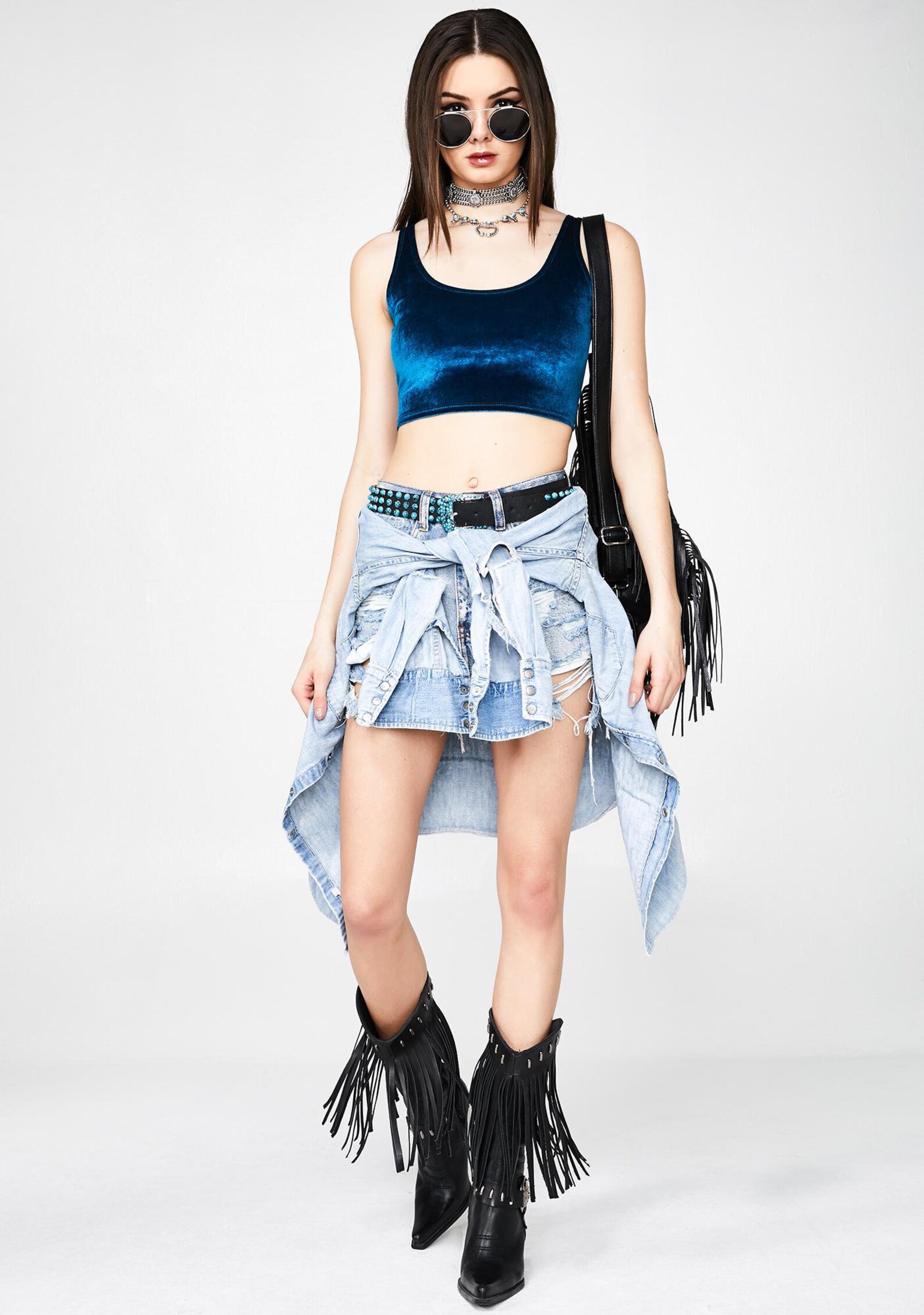 Sugarpuss VELVET CROP TANK Teal Plush Velvet Cropped Top | Etsy